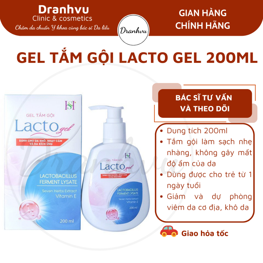[HÀNG CÔNG TY] Gel tắm gội Lactogel- Giành cho da khô rất khô, chàm ...