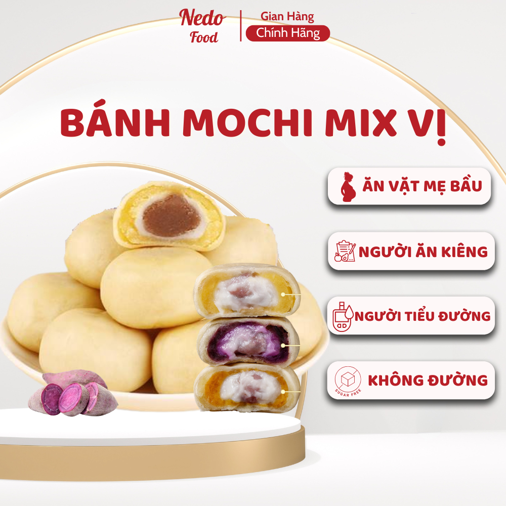 Bánh Mochi Mix 3 Vị Không Đường Nedo Food, Bánh Mochi Khoai Môn Dẻo ...