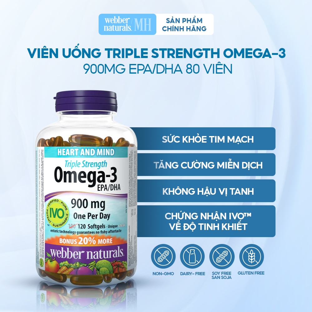 Viên Uống Omega-3 Pharmekal Webber Naturals-MH Triple Strength 900mg ...