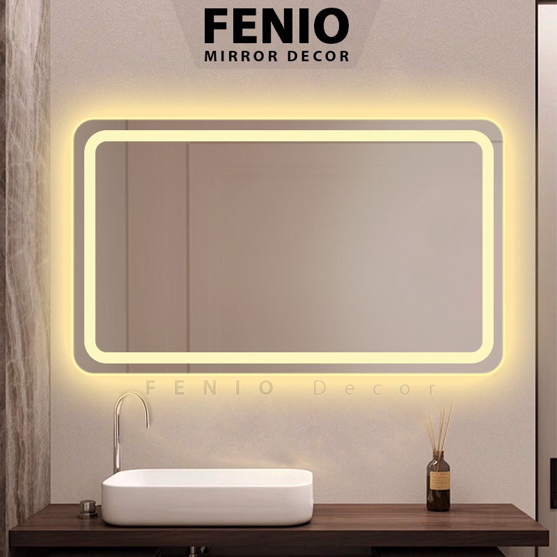 Gương led cảm ứng hình chữ nhật FENIO DECOR gương led viền treo tường ...