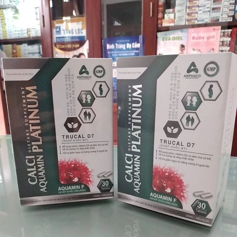 CALCI AQUAMIN PLATINUM hộp 30 viên Canxi hữu cơ tảo đỏ, canxi sinh học ...