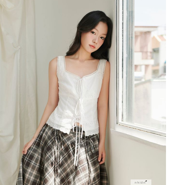 𝐂𝐥𝐨𝐮𝐝𝐲𝐬 𝐓𝐨𝐩 - Áo sơ mi nữ, áo croptop viền ren thiết kế nút cài trong nhiennhienvintage BA464 ...