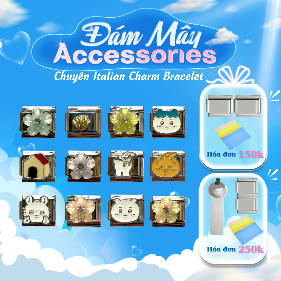 Charm Hoa Và Thỏ Xinh Dễ Thương Vòng Tay Italian Charm Bracelet ...