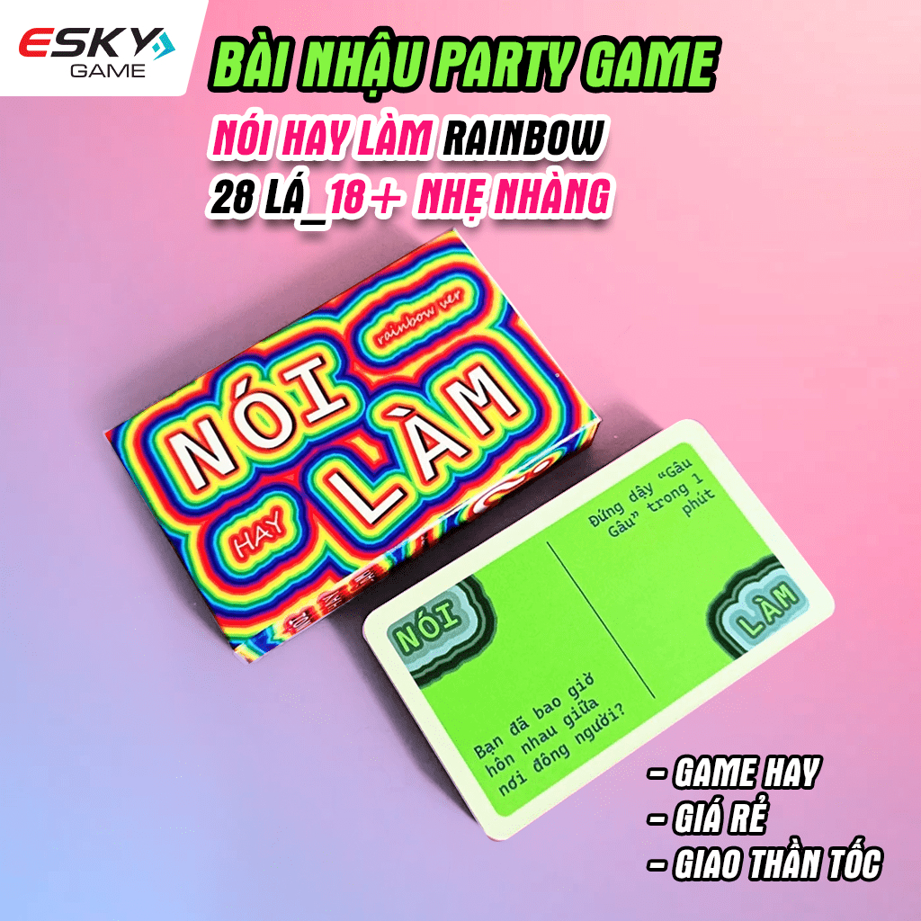 Bộ Bài Nói Hay Làm Rainbow ESKY GAME Trò Chơi Thật Thách Nhóm Bạn 28 Lá ...