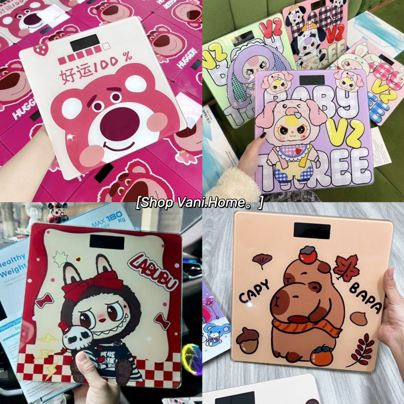 Cân điện tử sức khoẻ gấu Lotso Labubu Capybara Baby Three cute - Cân ...