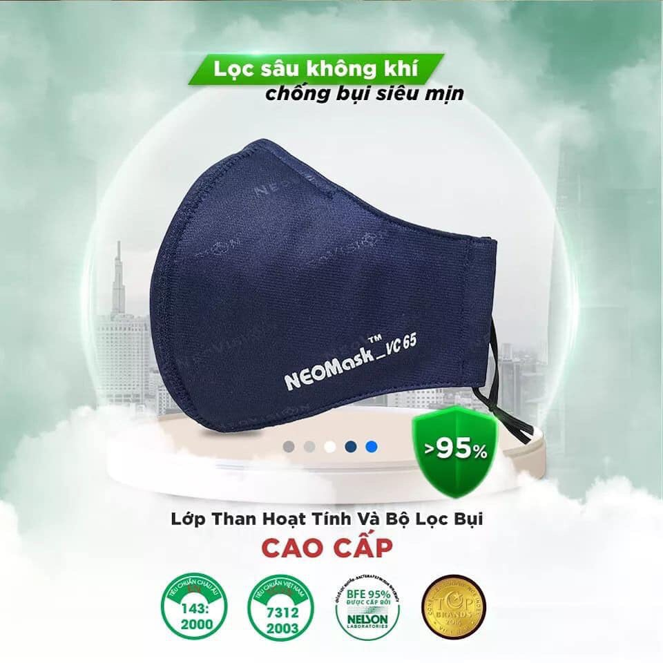 Khẩu trang y tế than hoạt tính NeoMask VC65 chuẩn N95 lọc bụi mịn PM2.5 ...