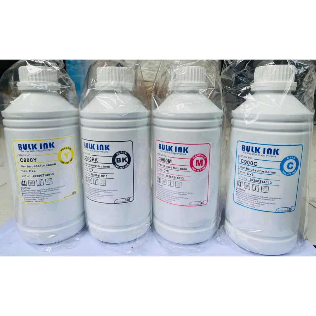 Bộ 4 chai mực in 1 lít Bulk ink cho máy in Canon ix6770,ix6860,ix6870 ...