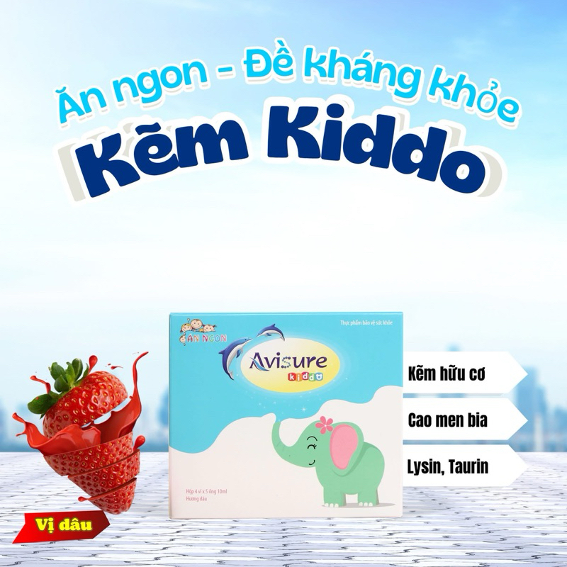 [Tích điểm] Siro ăn ngon Avisure Kiddo - Hộp 30 ống - giúp bé Thèm ăn ...