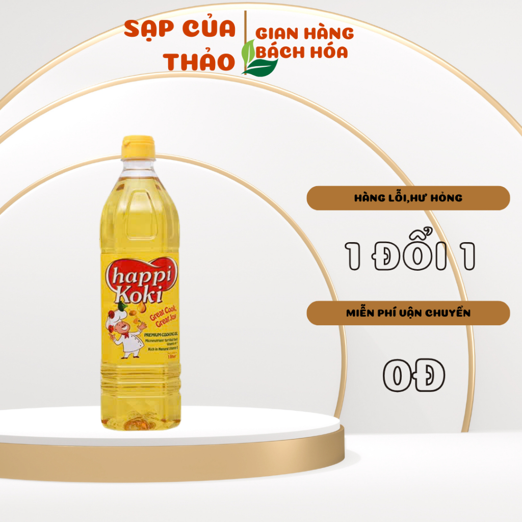 Dầu ăn cao cấp Happi Koki can 1L | Shopee Việt Nam