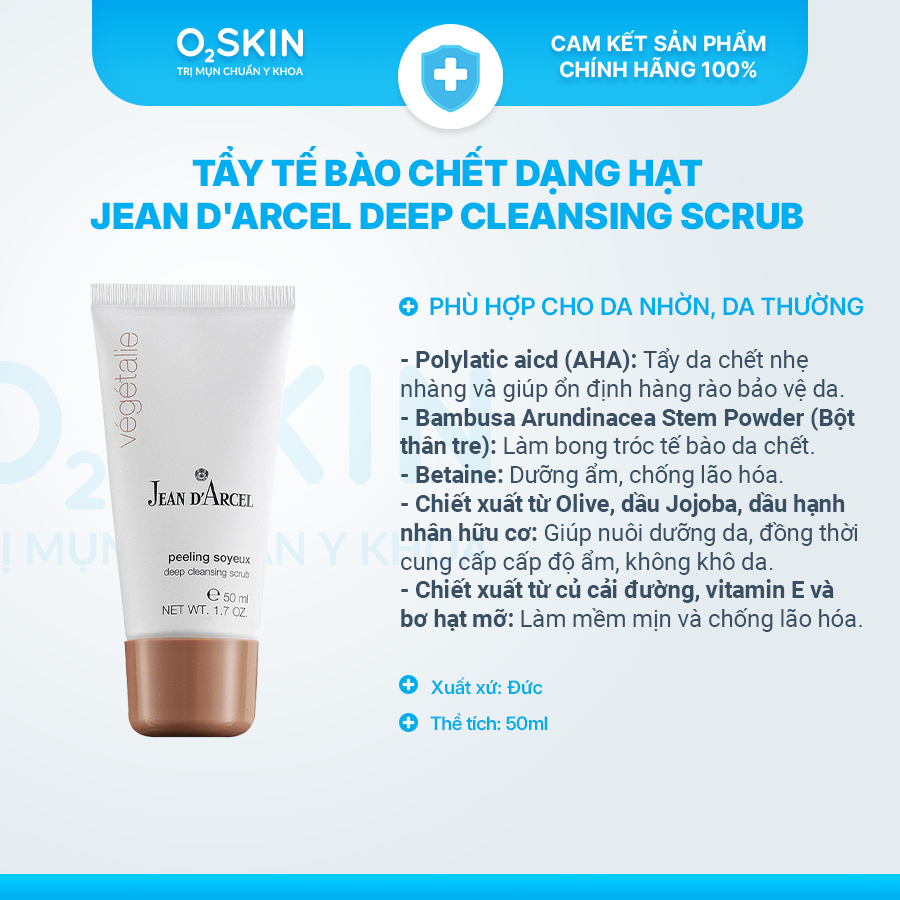 Tẩy Tế Bào Chết Jean D'Arcel Deep Cleansing Scrub 50ml - Làm Sạch Da ...