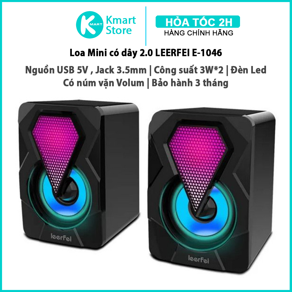Loa Mini có dây 2.0 LeerFei E-1046 | Công suất 3W*2 | Nguồn USB 5V ...