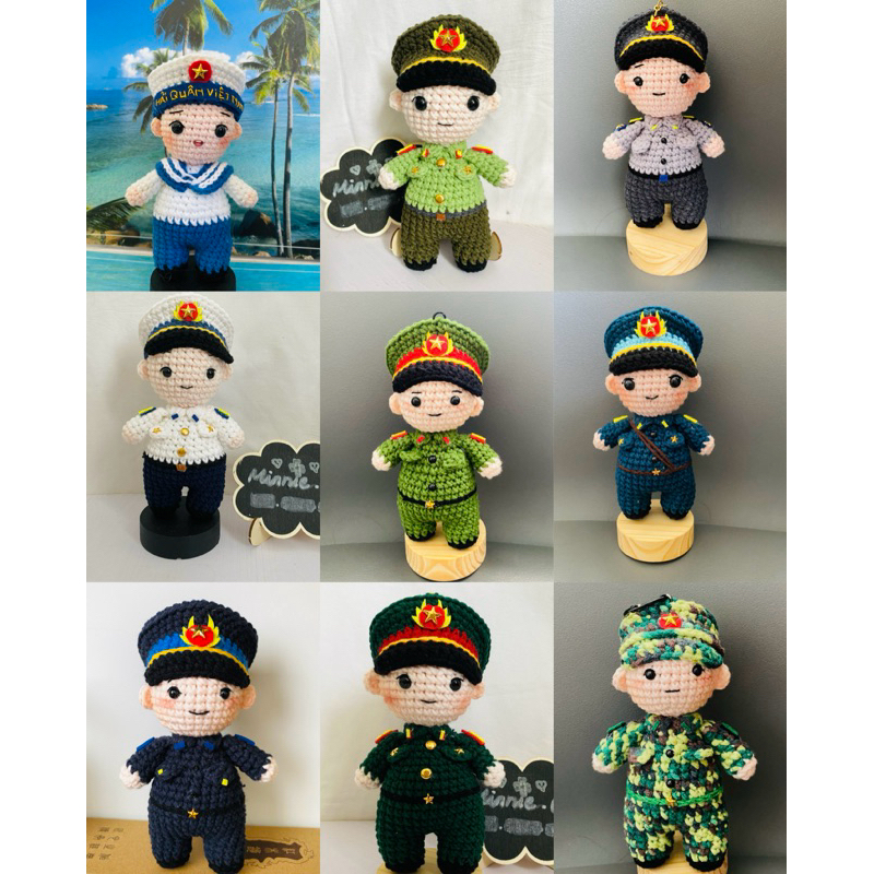 (Hàng Đặt Trước )Búp bê Len Minnie.Craft -Mẫu chú B.Đội, Hải Qu.ân ,C ...