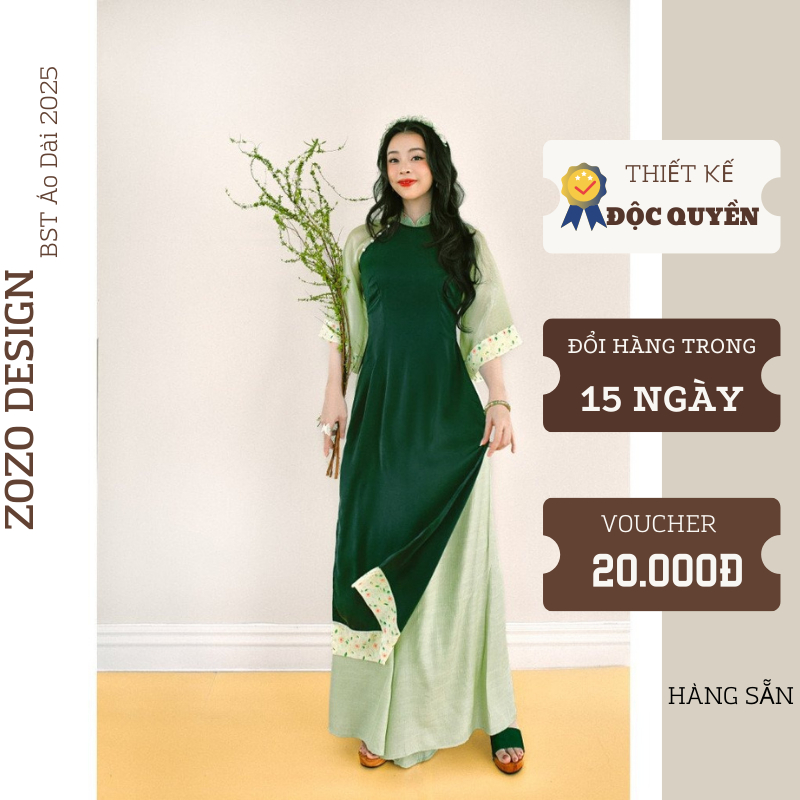 Áo dài cách tân thiết kế 2 tà chất liệu lụa ngọc trai cao cấp phối quần tây thi -ZOZO Design ...