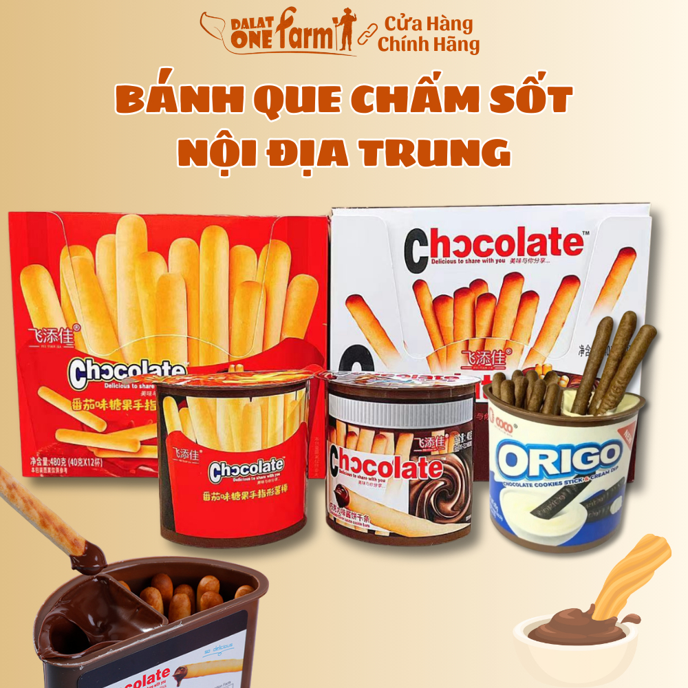 Bánh Que Chấm Coco Socola / Sữa / Cà Chua, Bánh Quy Chấm Socola Nội Địa ...