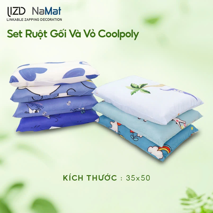 (GIAO NGẪU NHIÊN) Ruột gối bông sinh thái Coolpoly (Ruột + Vỏ) PCC35 ...