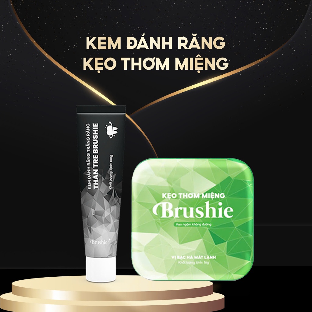 [Quà Tặng] Kẹo thơm miệng, Kem đánh răng, Nước súc miệng Brushie | Shopee Việt Nam