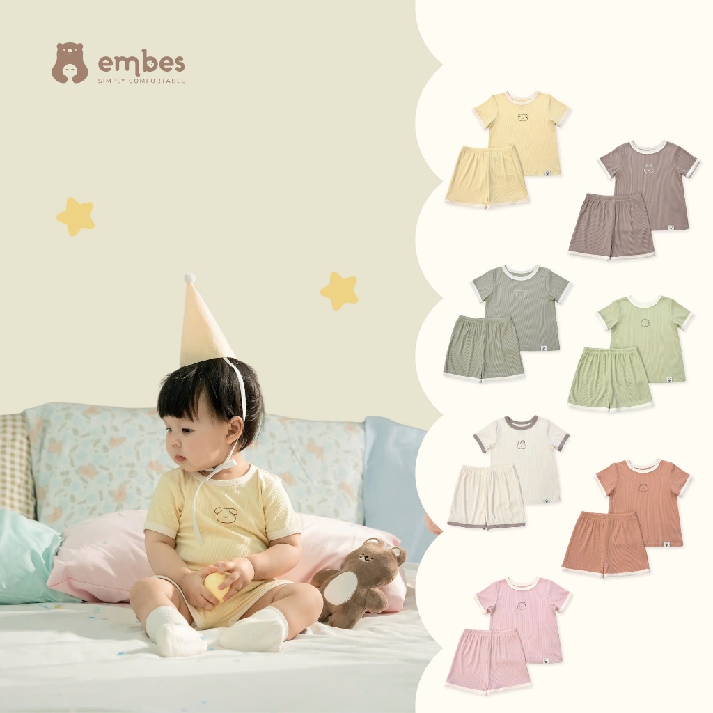 Bộ Cộc Tay Cho Bé Trai Bé Gái Embes, Bộ Cộc Chất Thun Tăm Mềm Mát In ...