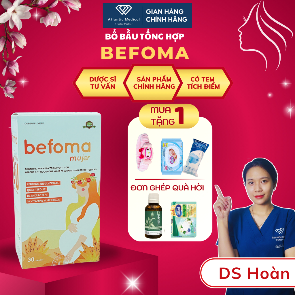 [Quà Tự Chọn] Bổ bầu Befoma - Bổ sung 5MTHF, Sắt, Vitamin thiết yếu ...