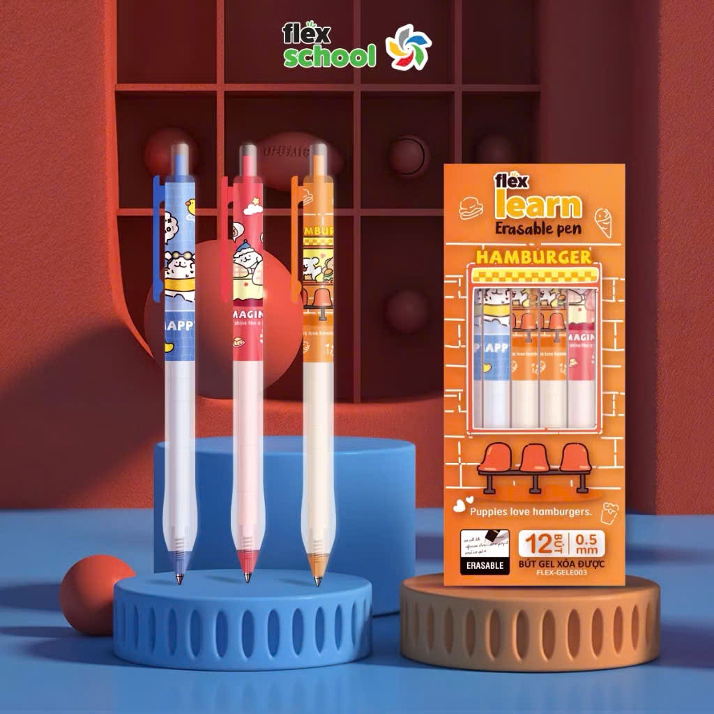 COMBO 6/12 Bút gel xóa được Flex School FLEX-GELE003 - Đầu bút 0.5mm ...