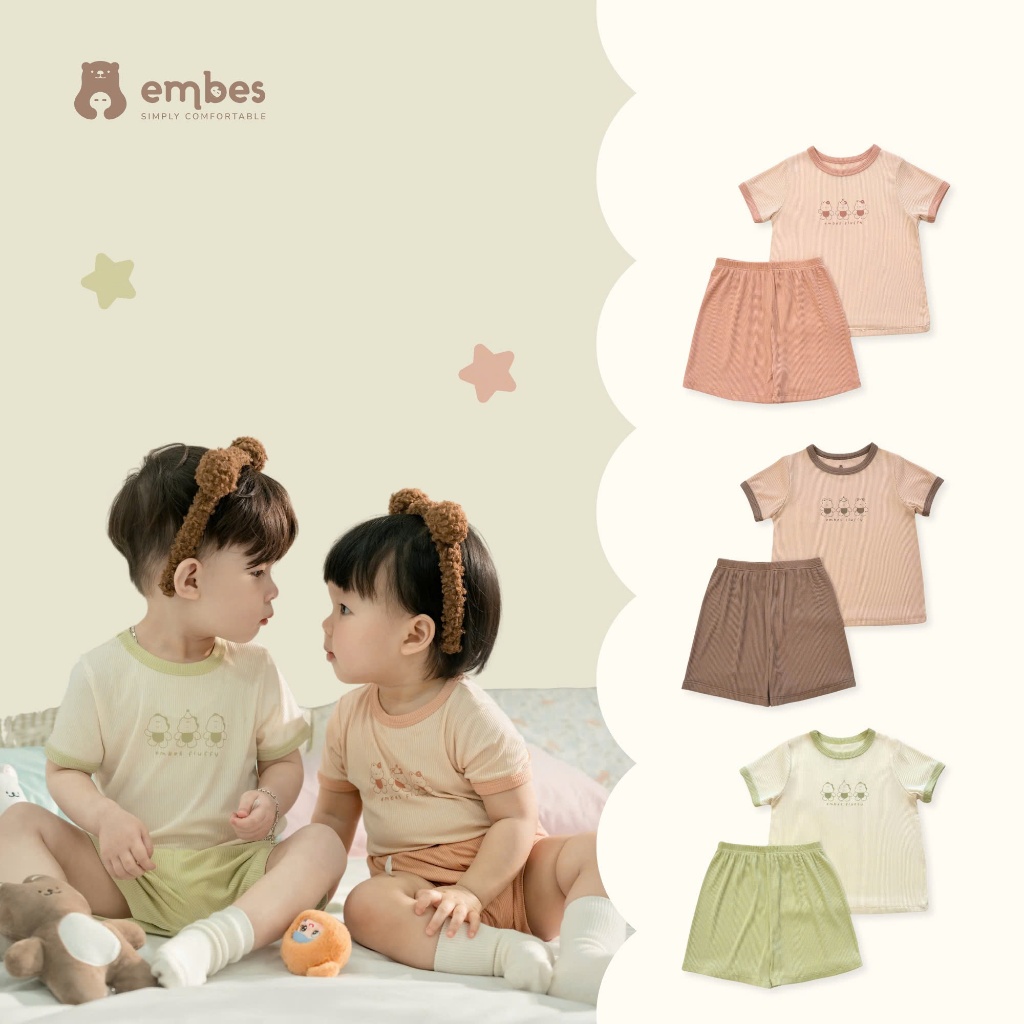 Bộ Cộc Tay Cho Bé Trai Bé Gái Embes, Bộ Cộc Chất Thun Tăm Mềm Mát In ...