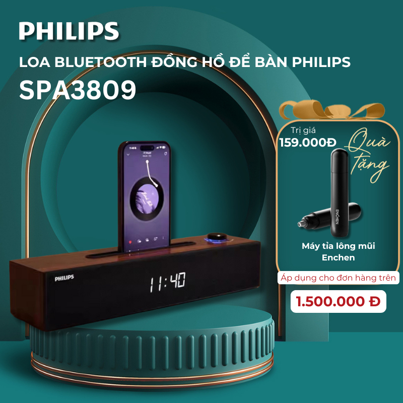 Loa bluetooth đồng hồ để bàn Philips SPA3809 - Hàng Chính Hãng / BH 01 ...