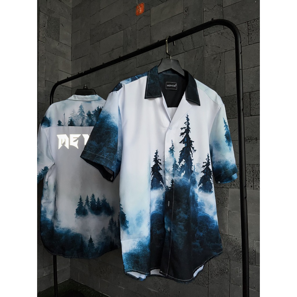 Sơ mi Unisex Nam Nữ NSN Store " AQUA TREE " - 1 Màu - 4 Size - Vải Lụa ...