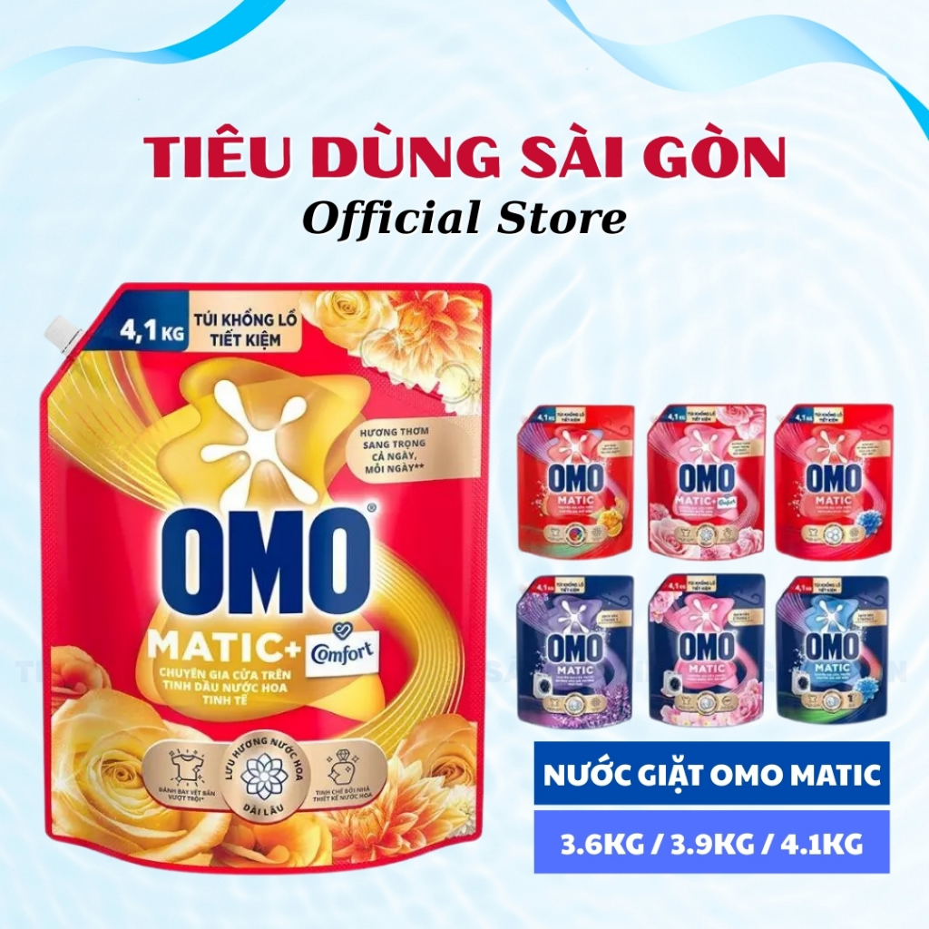 [Hạn sử dụng 2026 trở đi] Nước Giặt OMO Matic 3.6kg/ 3.9kg/4.1kg (Túi) | Shopee Việt Nam
