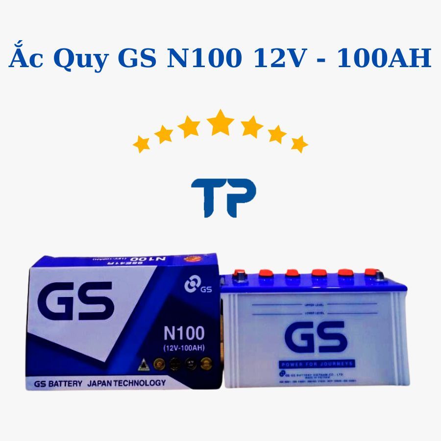 ẮC QUY GS N100 NƯỚC 12V - 100AH dùng cho máy phát điện, xe tải Hino, xe ...