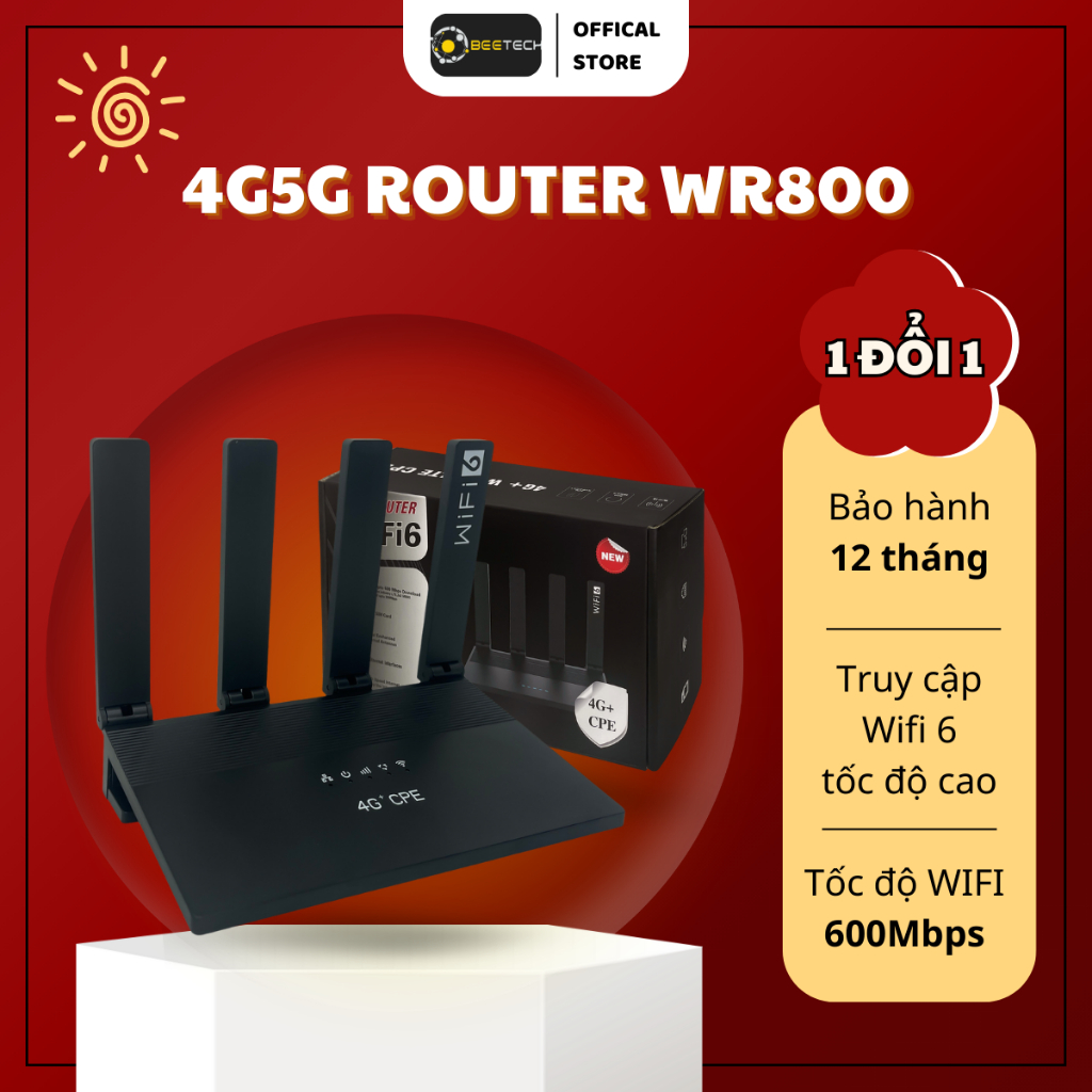 Wifi, Cục Phát Wifi Từ Sim 4G5G Không Dây Di Động WR800 Lắp Được Nhiều ...