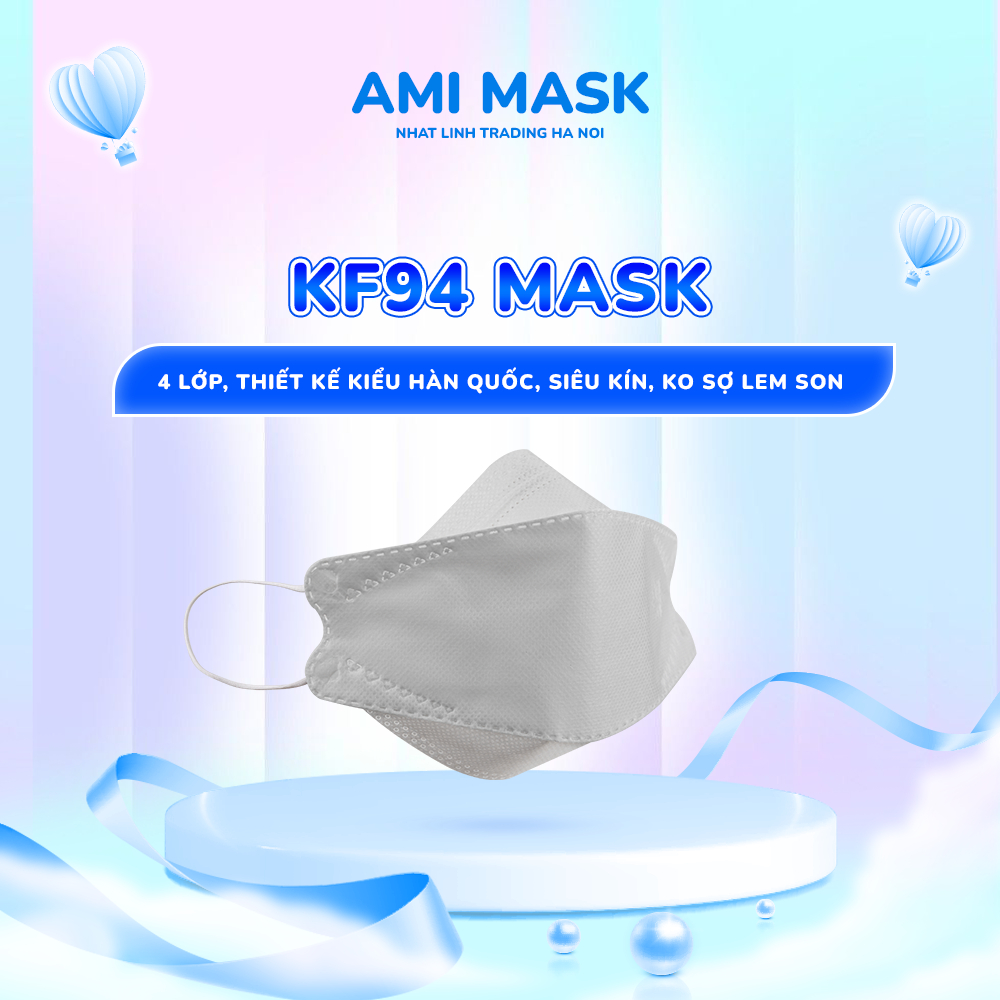 (DATE MỚI) 100 - 200 Chiếc Khẩu trang KF94 AMI Mask 4 lớp ôm gọn, kháng khuẩn, chống bụi ...