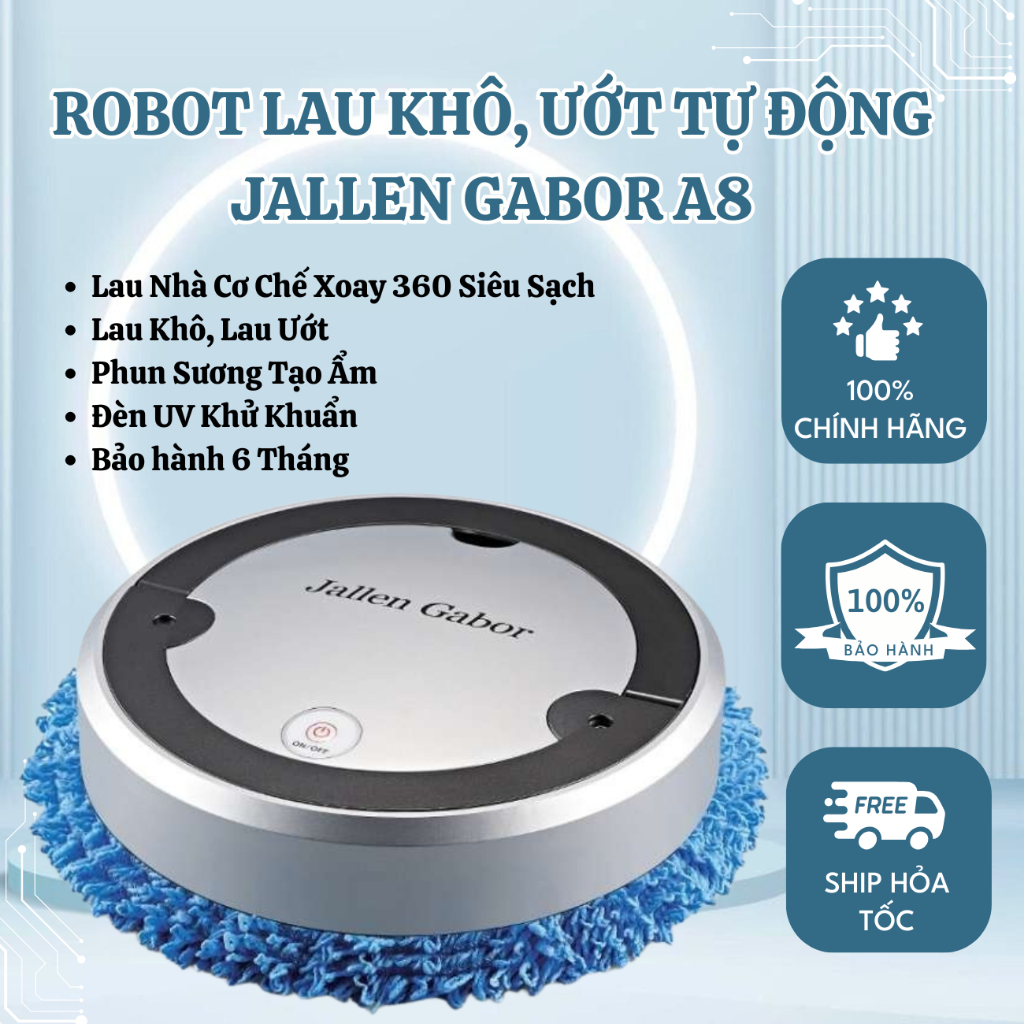 Robot Lau Nhà LATO Jallen Gabor A8 Tự Động Lau Ướt Và Lau Khô Khử Khuẩn ...