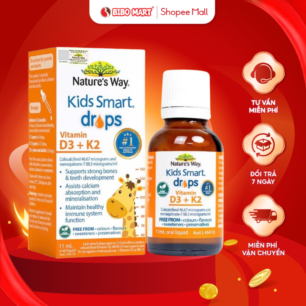 Vitamin D3K2 Nature's Way Kids Smart Giúp Bé Chắc Khỏe Xương Tăng Cường ...