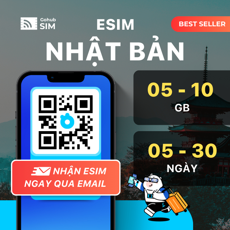 eSIM 4G du lịch Nhật Bản - Gói cố định ( 05 - 30 ngày) - Gohub gửi eSIM qua email | Shopee Việt Nam