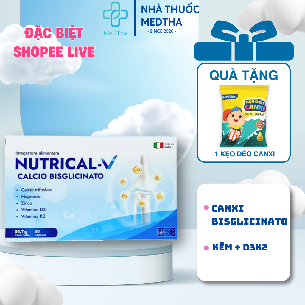 [ĐẶC BIỆT SHOPEE LIVE] Nutrical-V - Bổ Sung Canxi, Vitamin D3, K2 ...