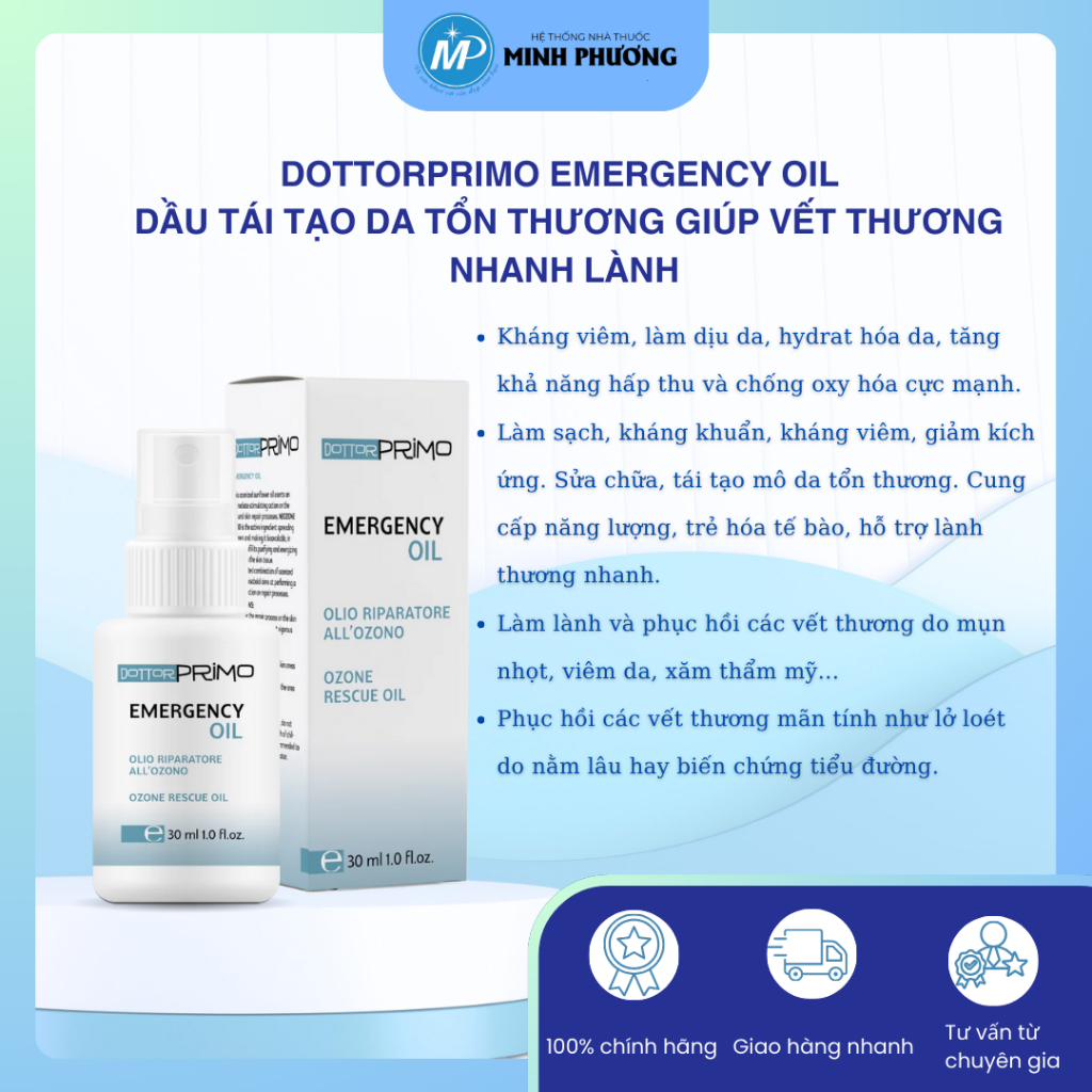 [CHÍNH HÃNG] Dottor Primo Emergency Oil 30ml (Xịt chống loét, vết ...