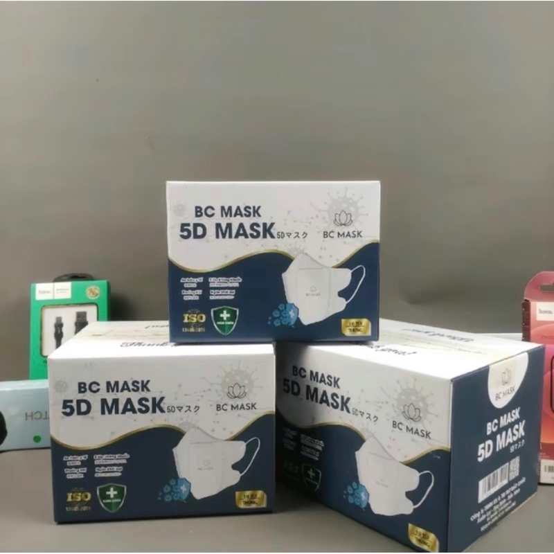 Hộp 100 chiếc khẩu trang 5D BC mask Bảo Châu, 3 lớp kháng khuẩn, không ...