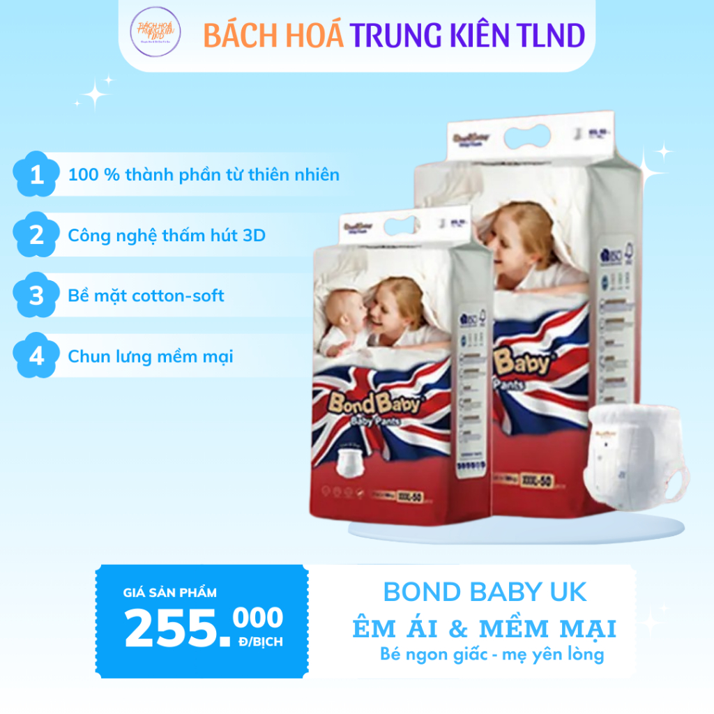 Bỉm Bond Baby UK dán quần đủ size NB/S/M/L/XL /2XL/3XL/4XL | Shopee ...