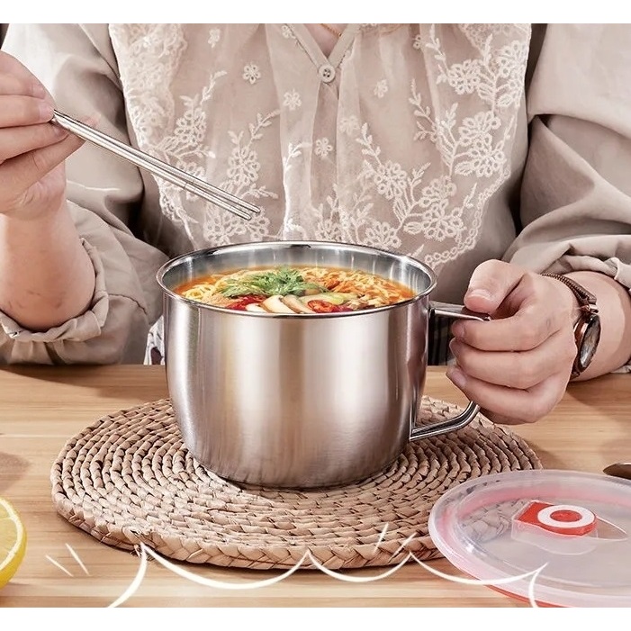 Ly mì dạng tô 1200ml có quai cầm, có khoen bằng inox an toàn, Ca nấu mì ...