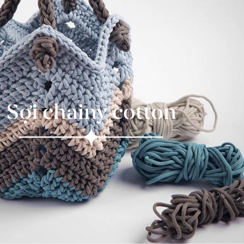 Sợi Chainy Cotton 300gr Sợi To Móc Túi, Thắt Túi Handmade | Shopee Việt Nam