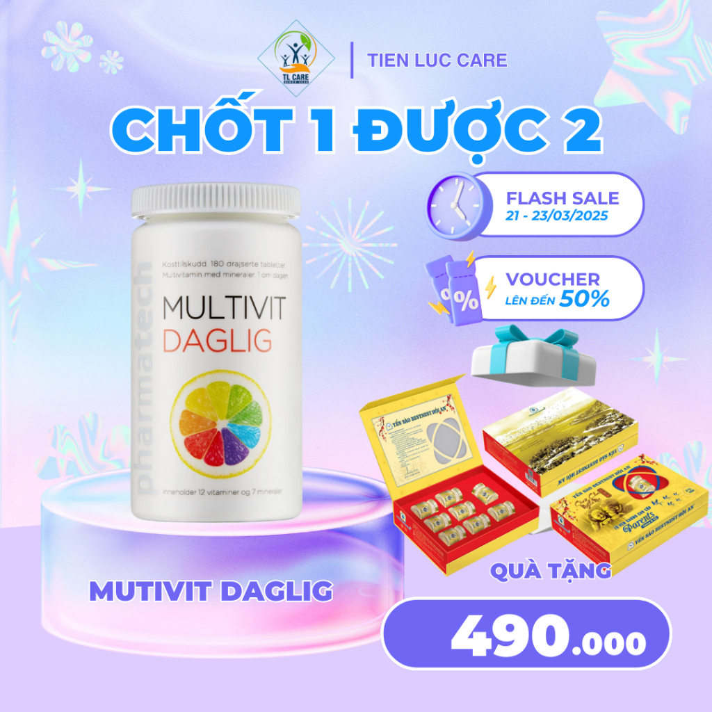 Viên Uống vittamin MULTIVIT DAGLIG Pharmatech - 12 Vitamin & 7 Khoáng ...