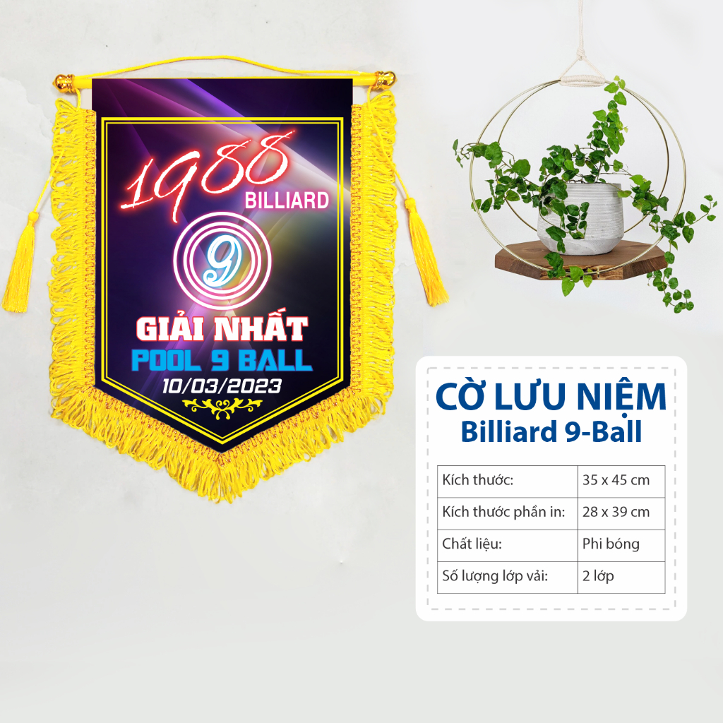 Cờ lưu niệm Bida 9 Ball - Billiard 9 ball - Bi - a - Cờ lưu niệm thể ...