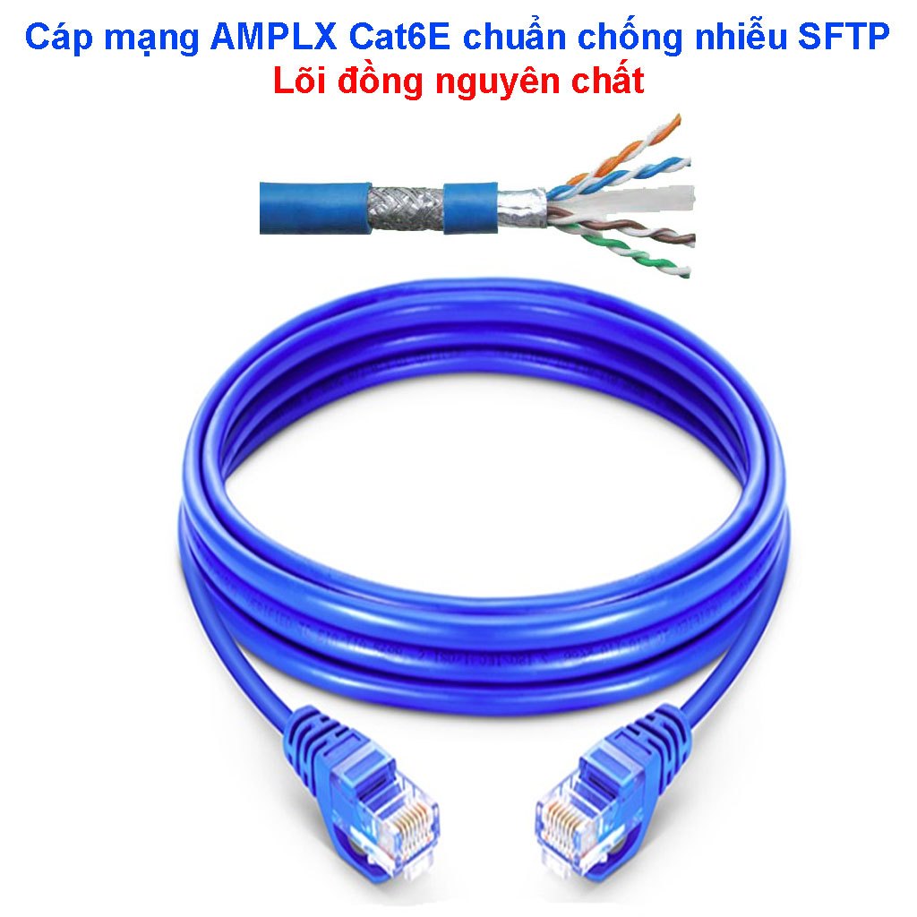 10m - 50m Cáp mạng AMPLX Cat6 chống nhiễu chuẩn SFTP lõi đồng nguyên chất | Shopee Việt Nam