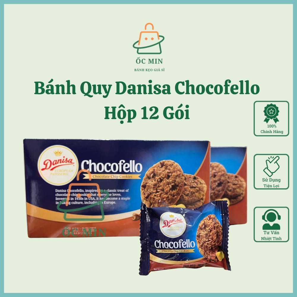 [DANISA] Bánh Quy Chocofello, Chocolate Chip Cookies,150gr | Shopee ...