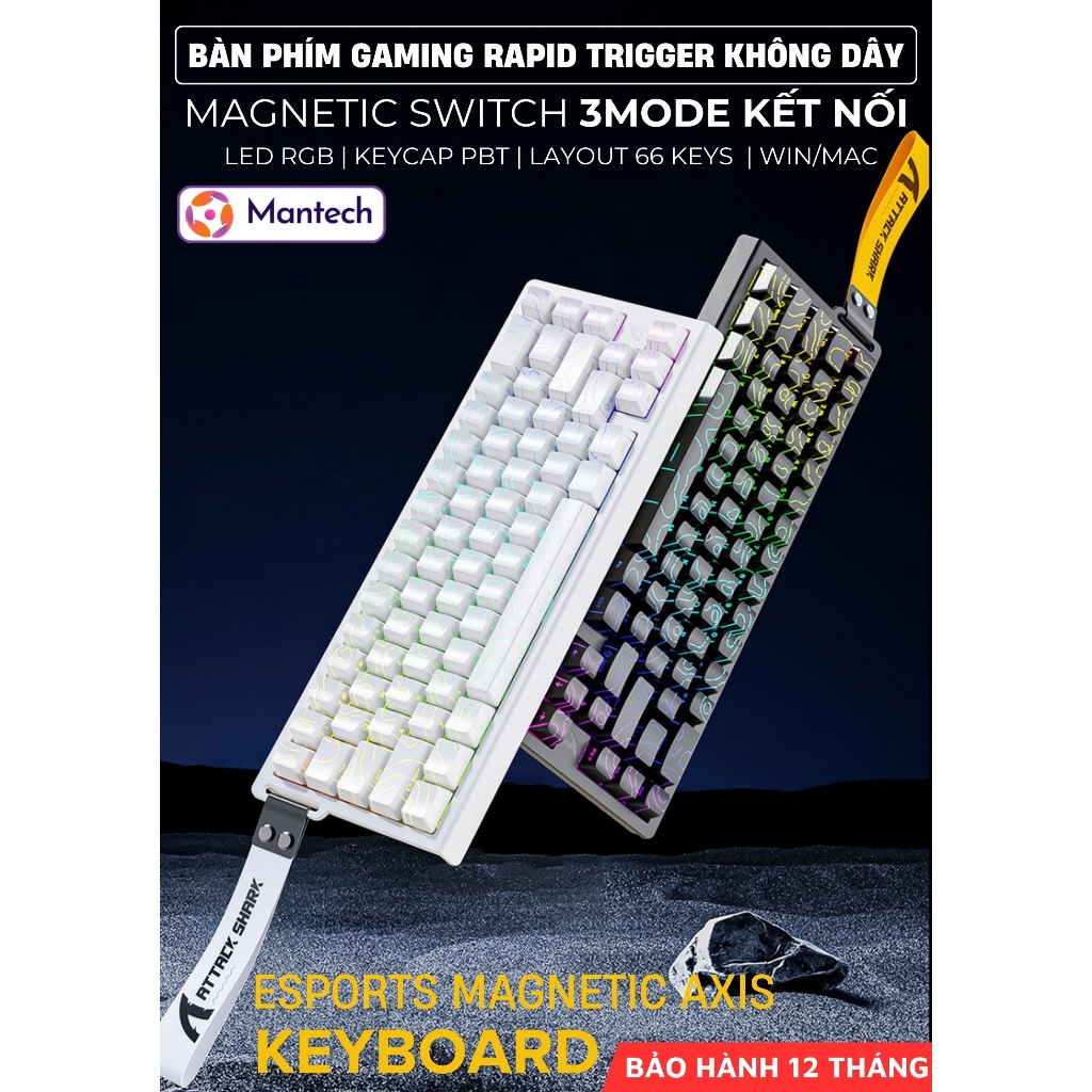 Bàn Phím Cơ Gaming Attack Shark X68 Pro HE - Rapid Trigger, LED RGB 16 ...