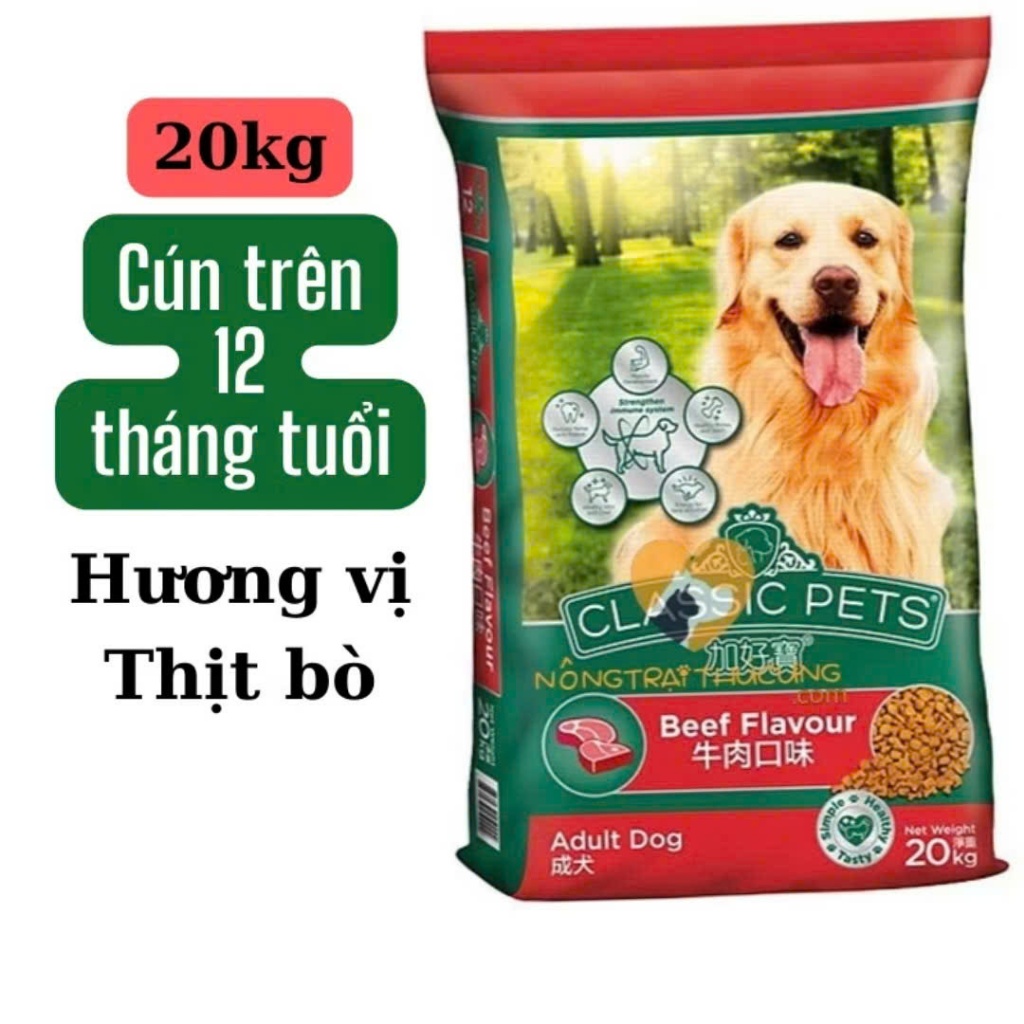 [20kg] Thức ăn hạt cho chó lớn CLASSIC PETS ADULT hương vị thịt bò ...