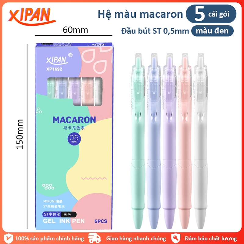 Bút Bi Nước Mực Gel Ngòi 0.5mm Màu Đen Xipan Vỏ Nhiều Màu Dành Cho Văn ...