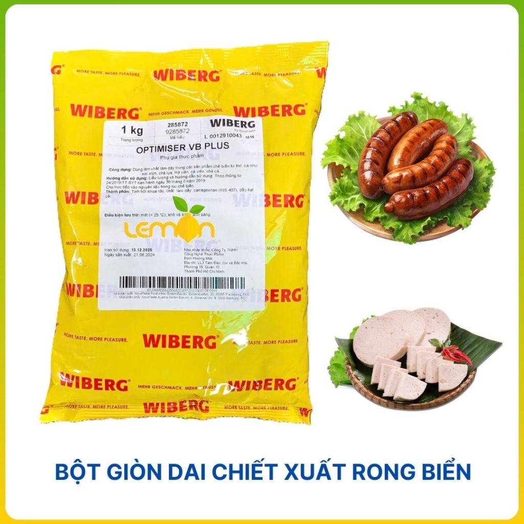 1Kg Bột giòn dai rong biển OPTIMISER VB PLUS - Tăng độ giòn dai, kết dính cho xúc xích, chả lụa ...