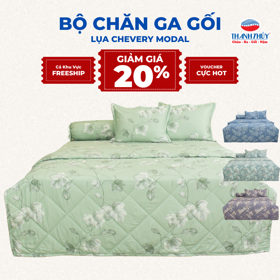 [Giảm 20%] Bộ Ga Gối 4 món - Lụa Chevery Modal (Tencel Modal) THANH ...