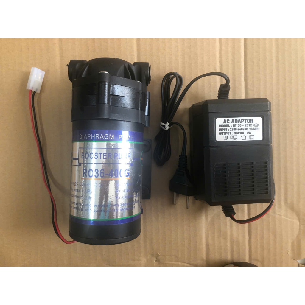Bơm tăng áp 36V [RO36-400G] - Adaptor [36V-2A] - Dùng thay cho máy lọc ...