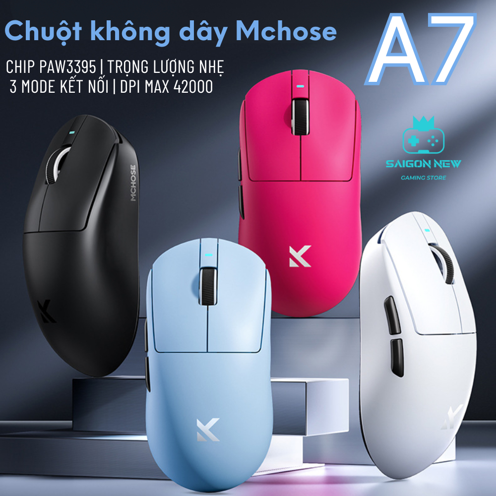 Chuột máy tính không dây Mchose A7 | A7 pro | A7 ultra - Hỗ trợ 3 mode kết nối - Trọng lượng nhẹ ...
